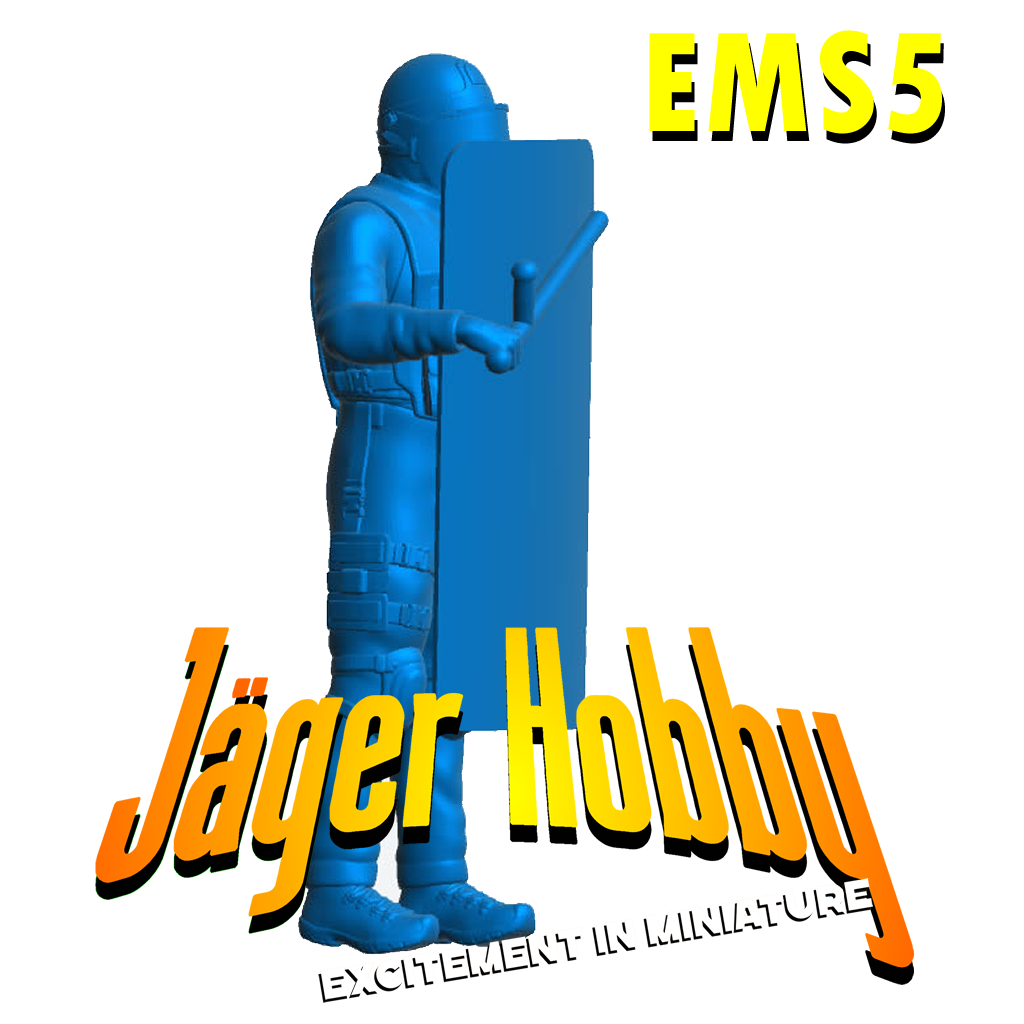 EMS5 Scale Model Riot Police with Shield and Helmet Visor Closed – Rea – Jager Hobby