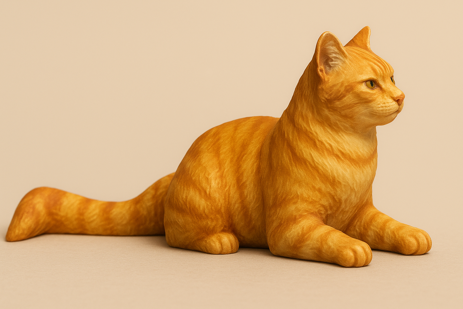 A27 Laying Long-Haired Cat Unpainted Scale Model Figure – Jager Hobby