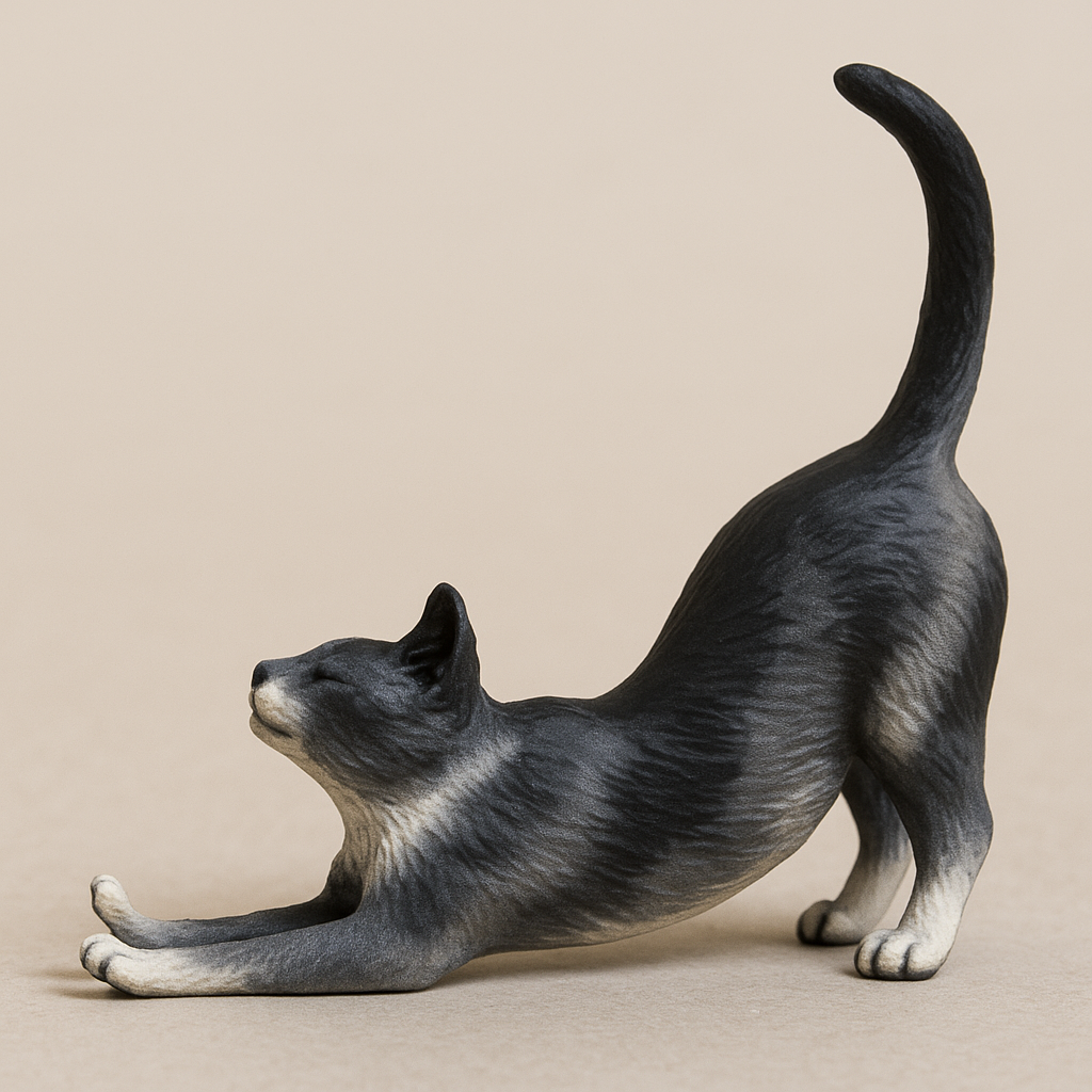 A28 Highly Detailed Scale Model Unpainted Stretching Cat – Jager Hobby