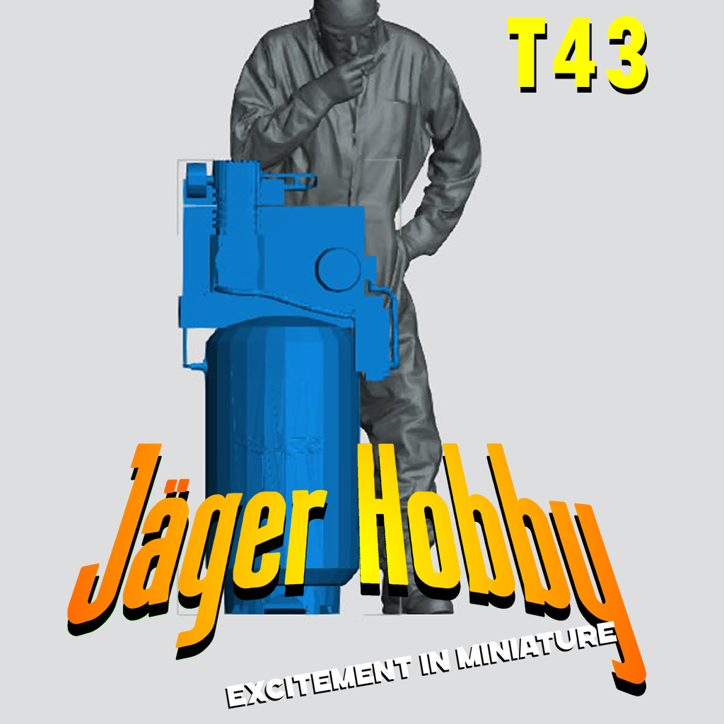 T43 Large Vertical Floor-Mounted Compressor with Air Tank – Scale Mode ...