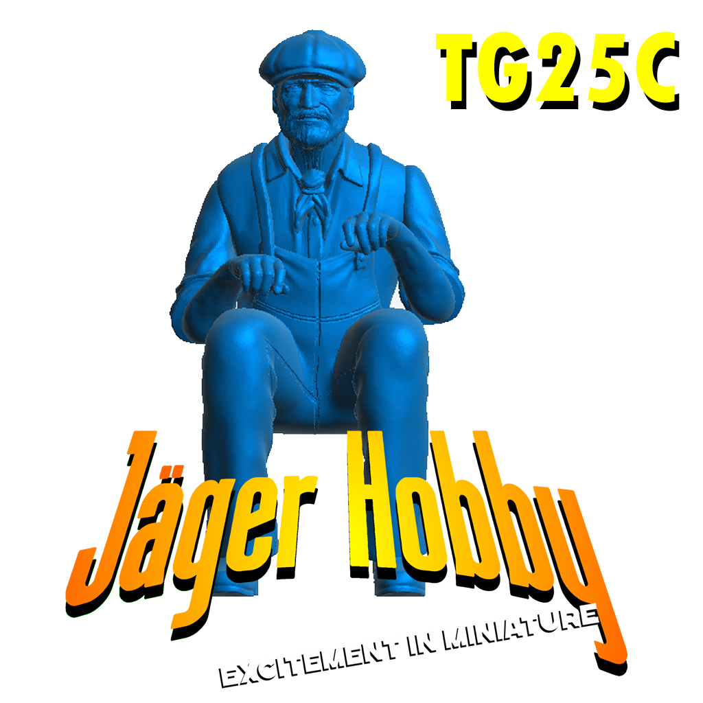 TG25C Seated Tug Boat Captain | Scale Model Ship Crew Figure – Jager Hobby