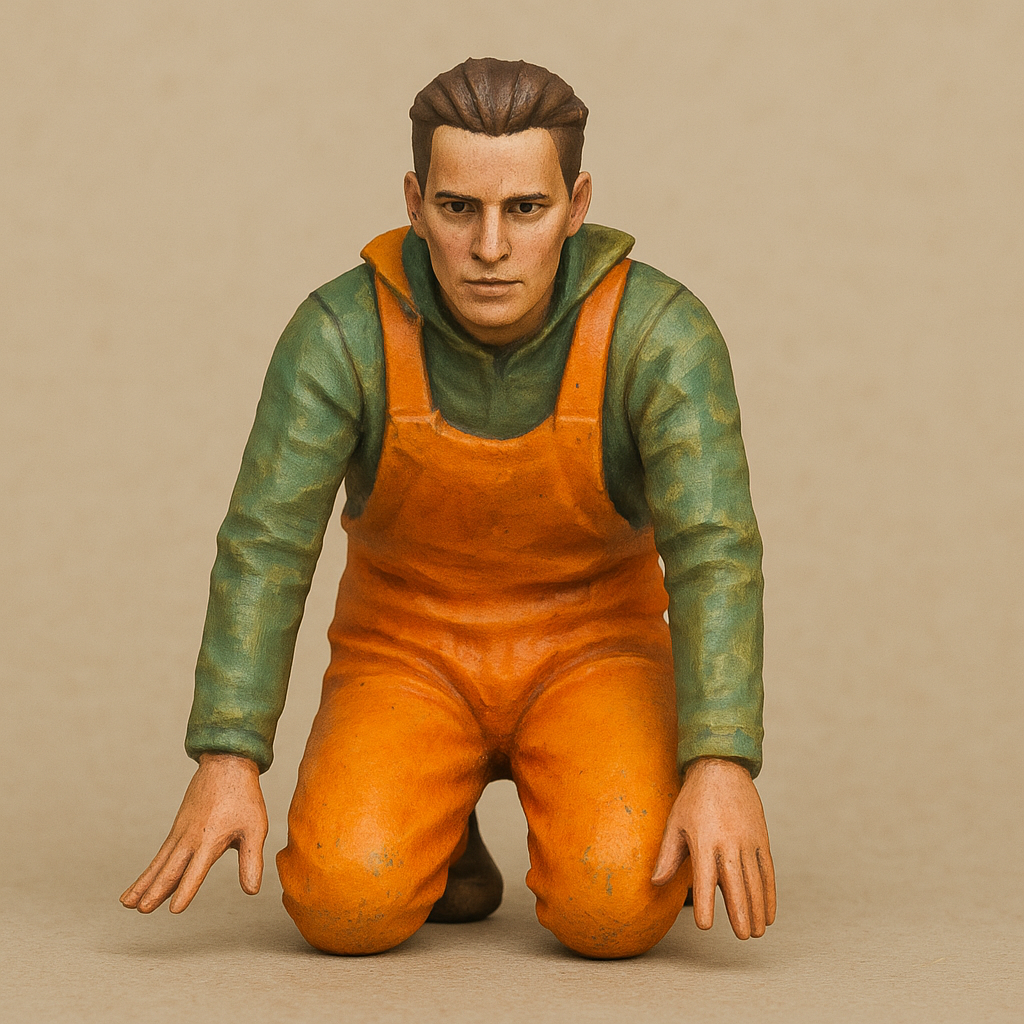Unpainted Scale Deck Crew Figure on Deck TG75 – Jager Hobby